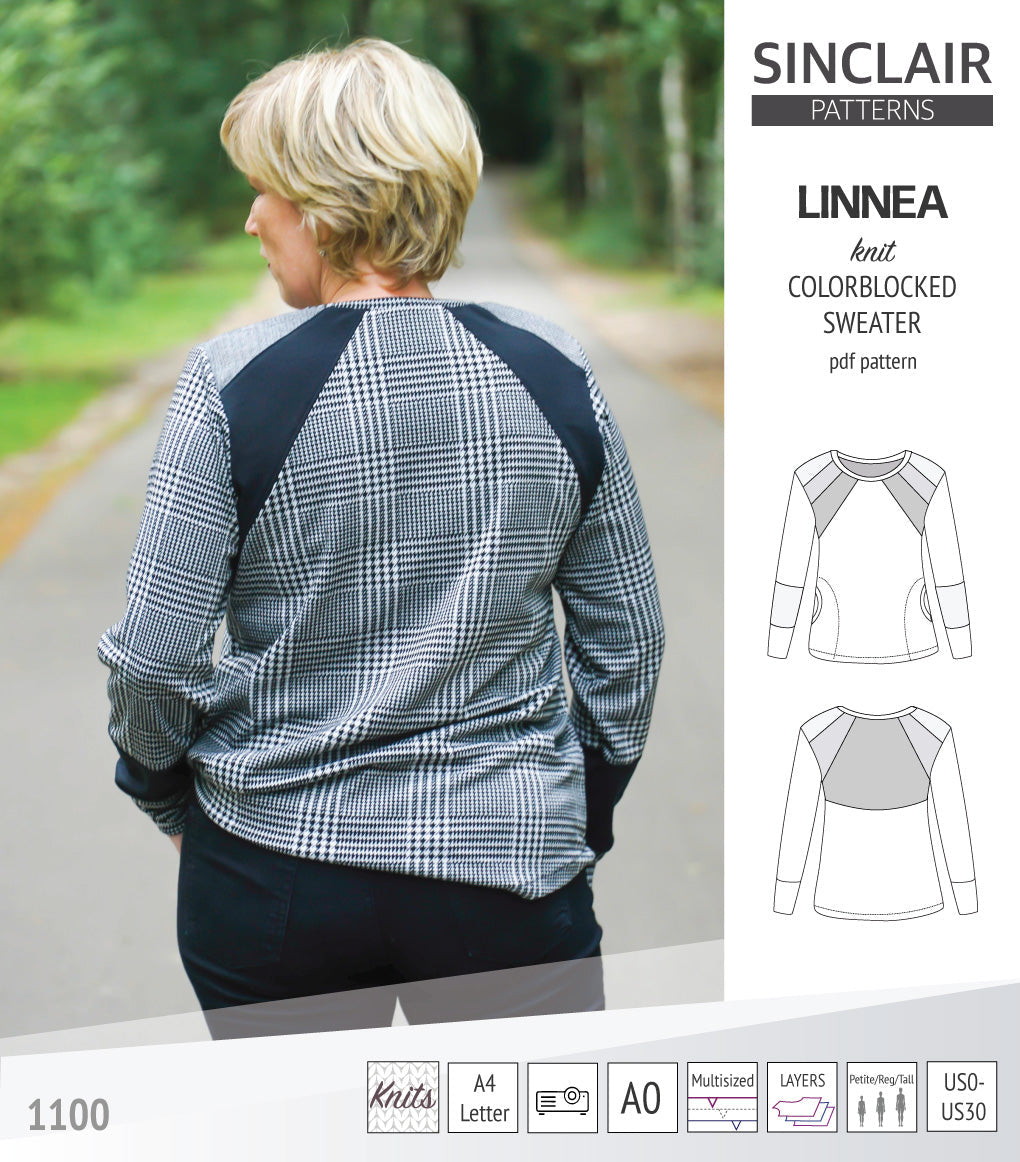 LINNEA sweater | Sinclair Patterns - PDF Sewing pattern – Atelier ...
